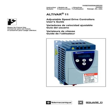 Ac drive altivar 11 user manual | PDF