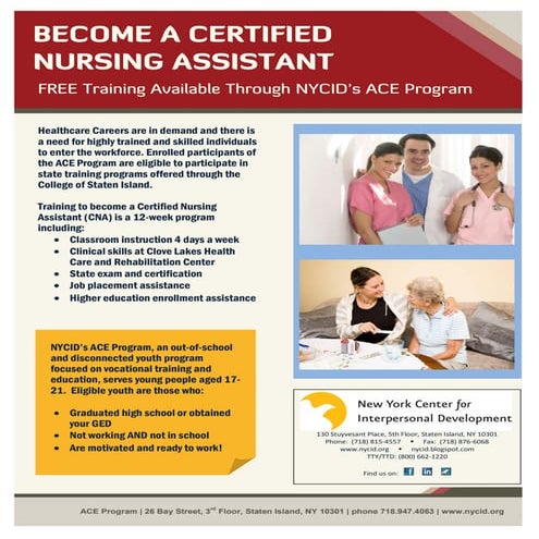 ACE Program CNA Recruitment Flyer | PDF