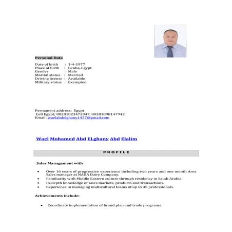 Wael Abd Elghany resume | DOC