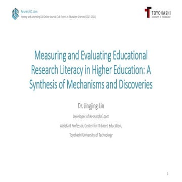 Measuring and Evaluating Educational Research Literacy in Higher ...