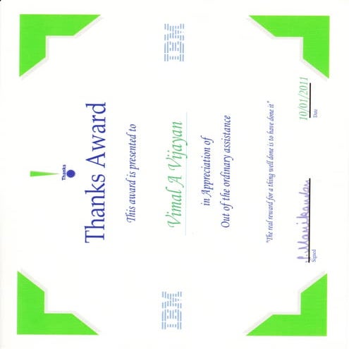 IBM Thanks Award | PDF