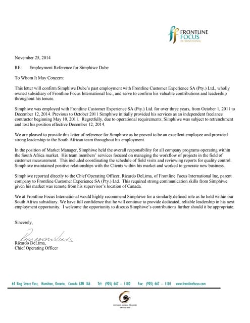 Joseph Toumajean recommendation letter | PDF