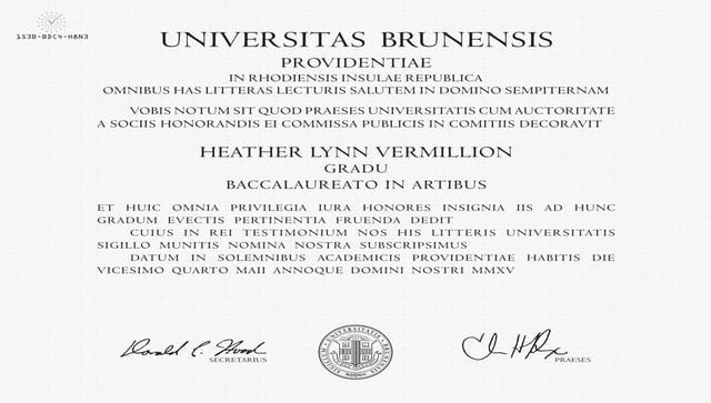 Brown University Diploma