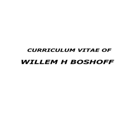 CV W H Boshoff | DOC