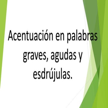 Acentuación en palabras graves, agudas y esdrújulas. | PPTX