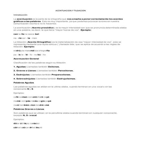 Acentuacion y tildacion | DOCX