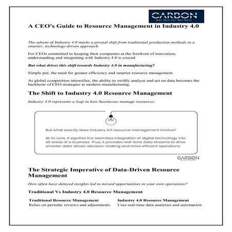 A CEO’s Guide to Resource Management in Industry 4.0 | PDF