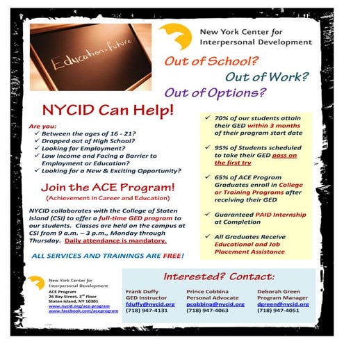 ACE Program GED Recruitment flyer 7-11 | PDF