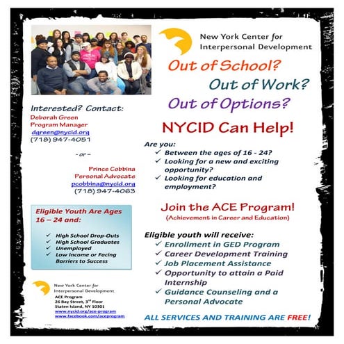 ACE Program Recruitment flyer 7-11 | PDF