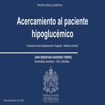 Acercamiento al paciente hipoglucémico 2023 | PDF