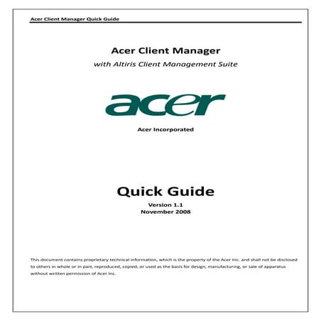 Acer client manager quick guide v1.1 | PDF