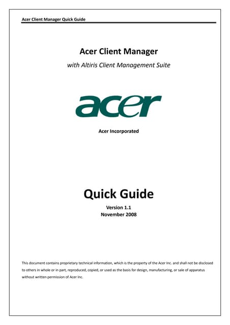 Acer configuration manager | DOCX