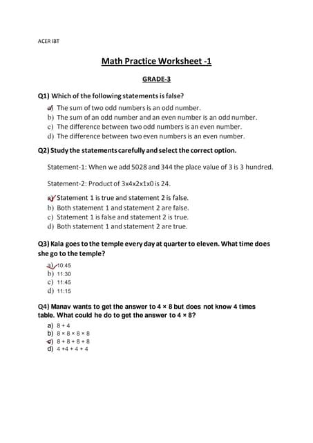 K to 12 Grade 3 MATHEMATICS NAT (National Achievement Test) | PDF