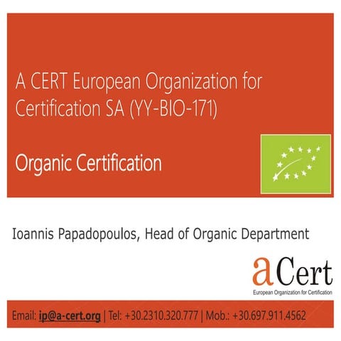ACERT - Organic Certification | PDF | Agriculture | Industries