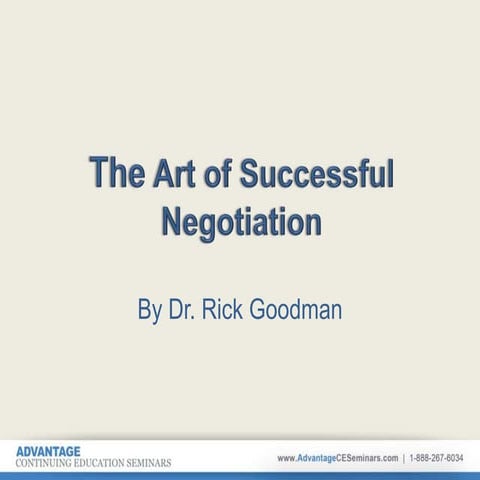The Art of Successful Negotiation | PPTX | Family and Relationships