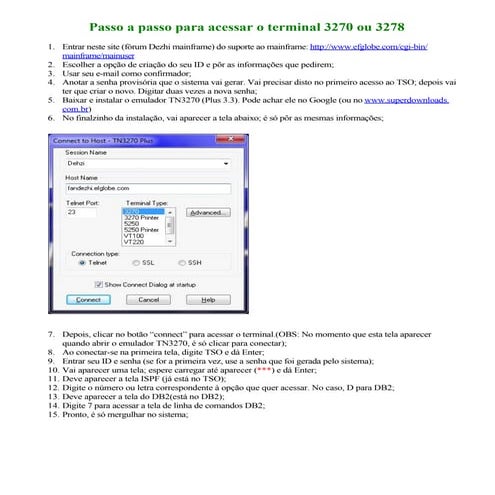 Acessando o terminal 3270 | PDF