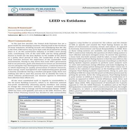 Crimson Publishers-LEED vs Estidama | PDF