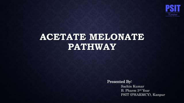 Acetate pathway | PPTX