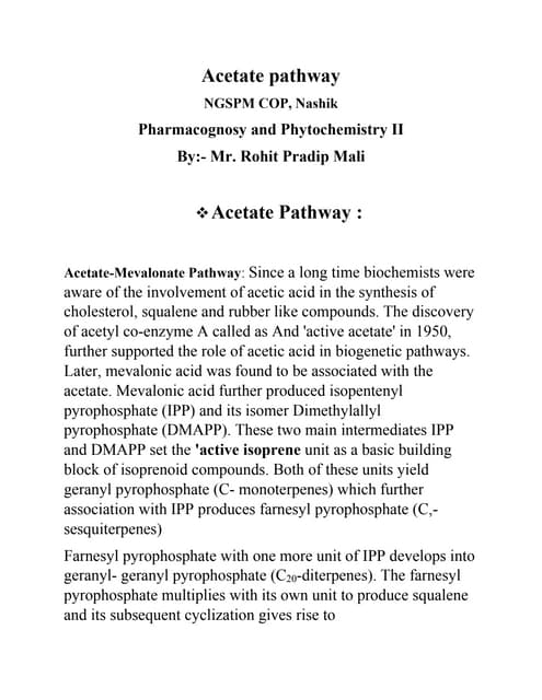 Shikimik acid pathway | PPTX