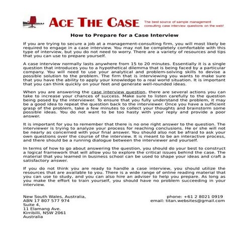 Ace the case | PDF