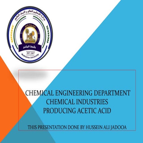 Acetic acid production | PPTX