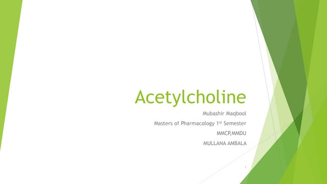 Acetylcholine ppt | PPTX
