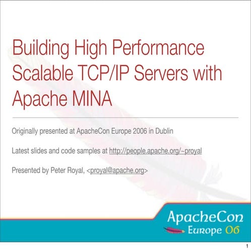 Building High Performance Scalable Tcp Ip Servers With Apache Mina Ppt