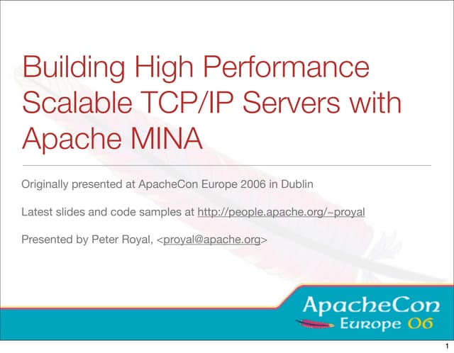 Building High Performance Scalable Tcp Ip Servers With Apache Mina Ppt