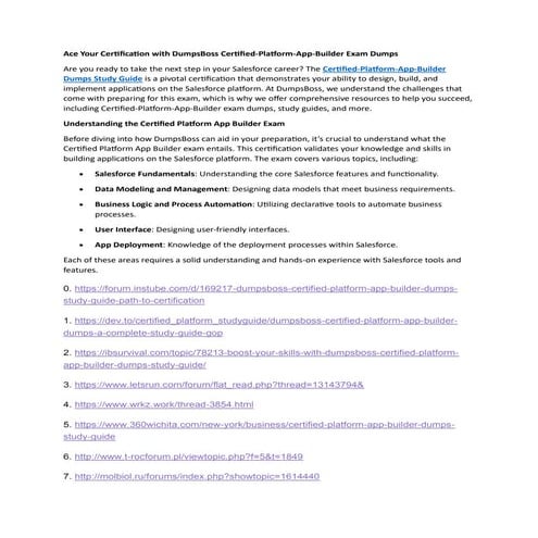 Step-by-Step Certified-Platform-App-Builder Dumps Study Guide by DumpsBoss | PDF