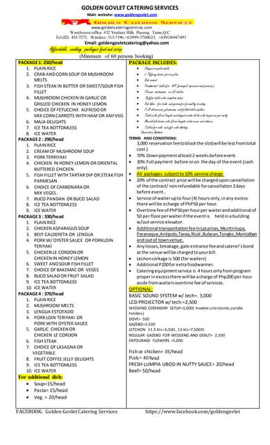 DEBUT PACKAGES | DOC | Wedding | Personal Celebrations & Life Events