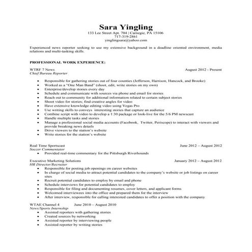 Sara Yingling - Resume | DOC