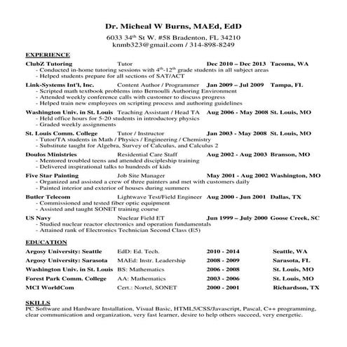 CHRISTOPHER TERRY Resume | DOCX
