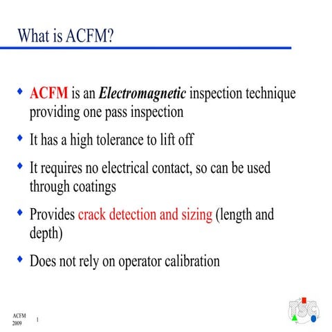ACFMP for inspection for ferromagnetic material.pptx | Free Download