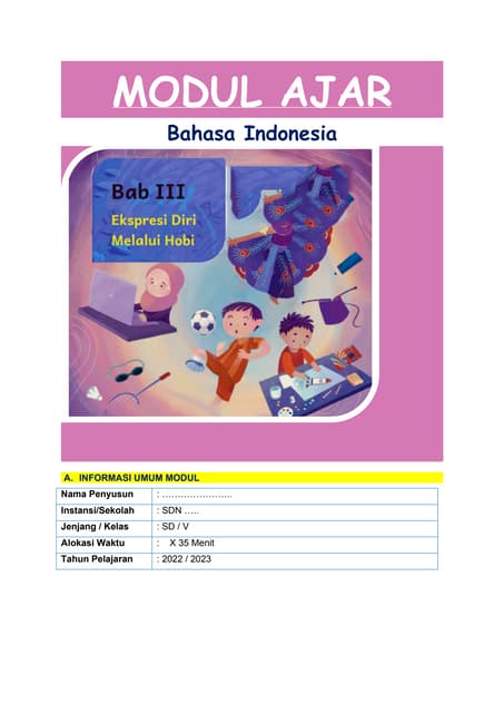 Modul Ajar Bahasa Arab Kelas 10 Fase E Kurikulum Merdeka | PDF