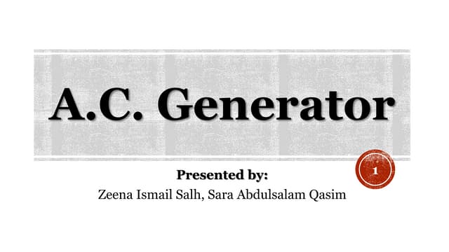 A.c. generator | PPTX