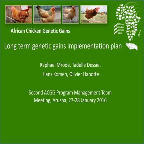 Long term genetic gains implementation plan | PPTX