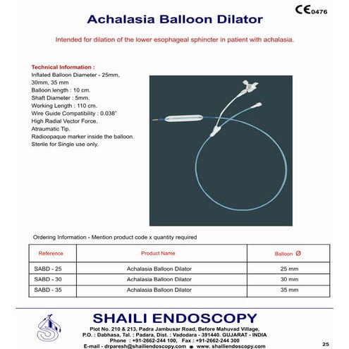 Achalasia balloon dilator | PDF