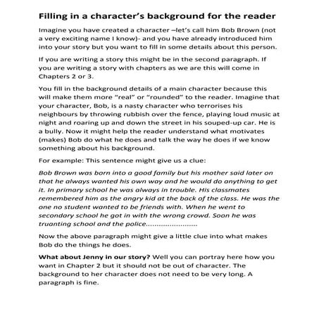 A Characters Background | DOCX