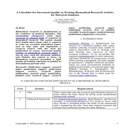 7 step approach for writing an effective medical research paper | PDF