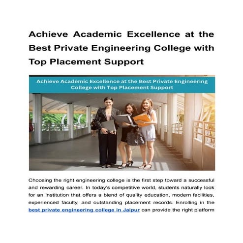 Achieve Academic Excellence at the Best Private Engineering College ...