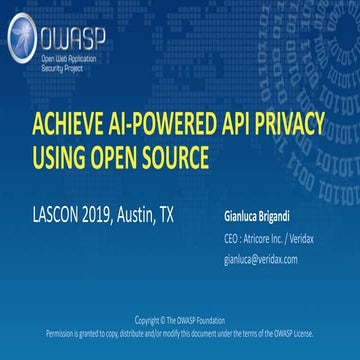 Achieve AI-Powered API Privacy using Open Source | PPT