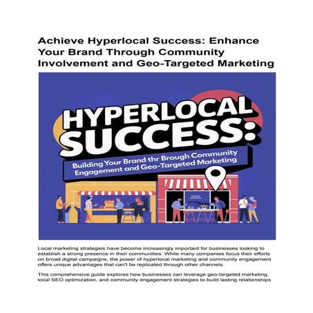 Achieve Hyperlocal Success: Strengthening Your Brand Through Community ...