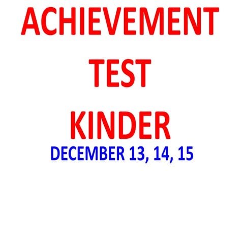 ACHIEVEMENT-TEST- kindergarten ppt lesson plan | PPTX