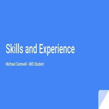 Skills and Experience | PPTX