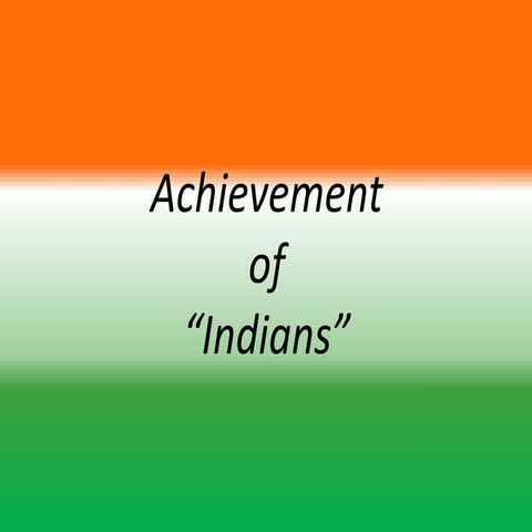 Achievements of india | PPTX