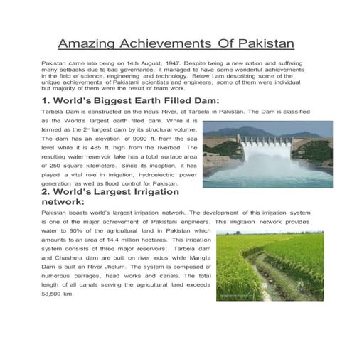 Achievements of pakistan in science and technology | PDF