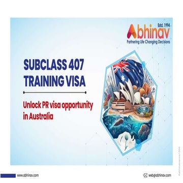 Achieve professional training in Australia with 407 Visa along with PR ...
