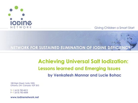 National iodine deficiency disorder control program | PPT