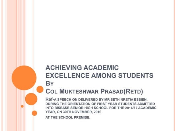 A SPEECH ON academic excellence | PDF