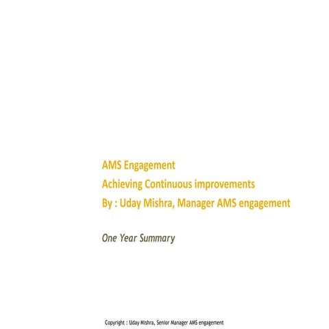 Achieving continuous improvement ams project | PPTX